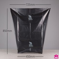 Black Biodegradable Refuse Sack - 450mm opening to 725mm wide x 850mm ...