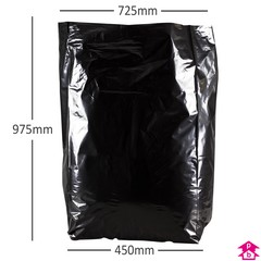 Black Dustbin Bag - Extra Long - 450mm opening to 725mm wide x 975mm ...