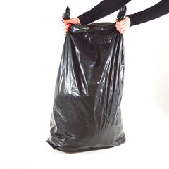 Black Dustbin Bag - Medium Duty - 450mm opening to 725mm wide x 850mm ...