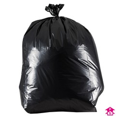 Black Dustbin Bag - Medium Duty - 450mm opening to 725mm wide x 850mm ...