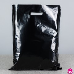 Black Extra Strong Carrier Bag - Medium - 375mm wide x 450mm high x 75 ...
