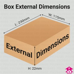 Cardboard Postal Box - Large Letter (DL) - 220mm long x 110mm wide x ...