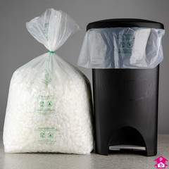 Clear Compostable Waste Sack - Strong - 450mm opening to 725mm wide x ...