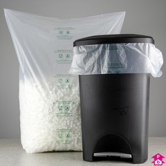 Clear Compostable Waste Sack - Strong - 450mm opening to 725mm wide x ...