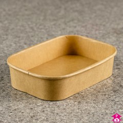 Kraft Food Container (500ml / 16oz) - 170mm long x 123mm wide x 42mm ...