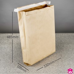 Paper Mailing Sack - Extra Large - 330mm wide with 100mm gusset x 485mm ...