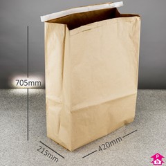 Paper Mailing Sack - Jumbo - 420mm wide with 215mm gusset x 705mm long ...