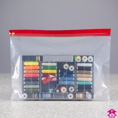 Red Metal Zipper Bag - C4+ - 368mm wide x 254mm long, 125 micron thickness