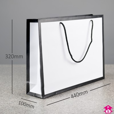 Two Tone Gift Carrier Bag Large Matt 440mm wide x 100mm gusset x 320mm high 170gsm