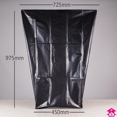Black Dustbin Bag - Extra Long 450mm opening to 725mm wide x 975mm long ...