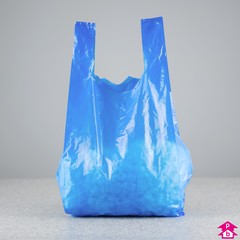 Blue Carrier Bag - Large 11x17" wide x 21" long x 20mu