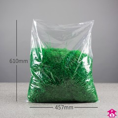 Clear Polybag 457mm x 610mm x 30 micron (18" x 24" x 120 gauge)