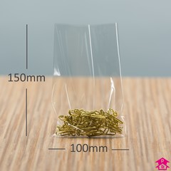 Clear Polypropylene Bag (Cello) 100 x 150mm 30mu (120g)