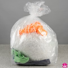 Clear Waste Sack - Heavy Duty & Extra Long 450mm opening to 725mm wide ...
