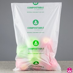 Compostable Packing Bag - Large 300mm wide x 450mm long, 20 micron