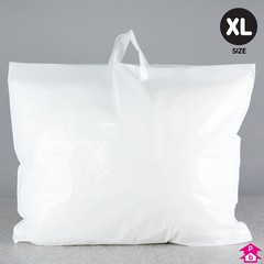 Flexi Loop Carrier Bag 890mm x 600mm + 100mm BG x 55 microns (35" x 24 ...