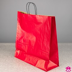 Red Paper Carrier Bag - Extra large 450 wide x 170mm gusset x 470mm ...
