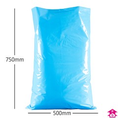 Sky Blue Builders' Sack - Heavy Duty 500mm wide x 750mm long, 75 micron ...