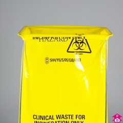 Yellow Clinical Waste Sacks 15 x 28" x 39" 140 gauge